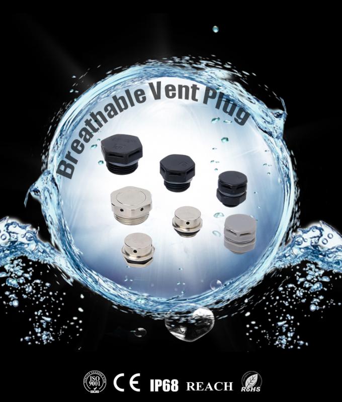 Black / Grey Nylon Air Vent Plug , Hydraulic Breather Vent Valve Big ...